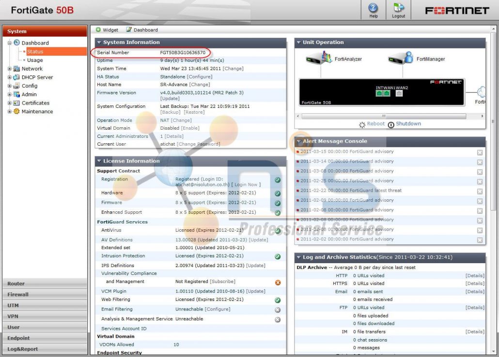 วิธีลงทะเบียน Fortigate Firewall - NIS รับติดตั้งระบบเน็ตเวิร์ค แบบครบ ...